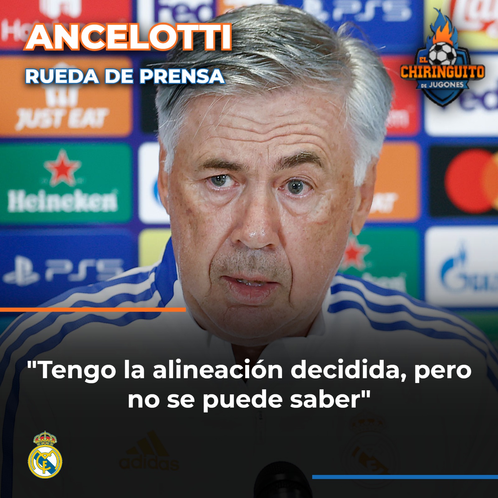El Chiringuito TV on Twitter: "👀 OJO a las palabras de ANCELOTTI: "Tengo ELEGIDO el ONCE, pero ...