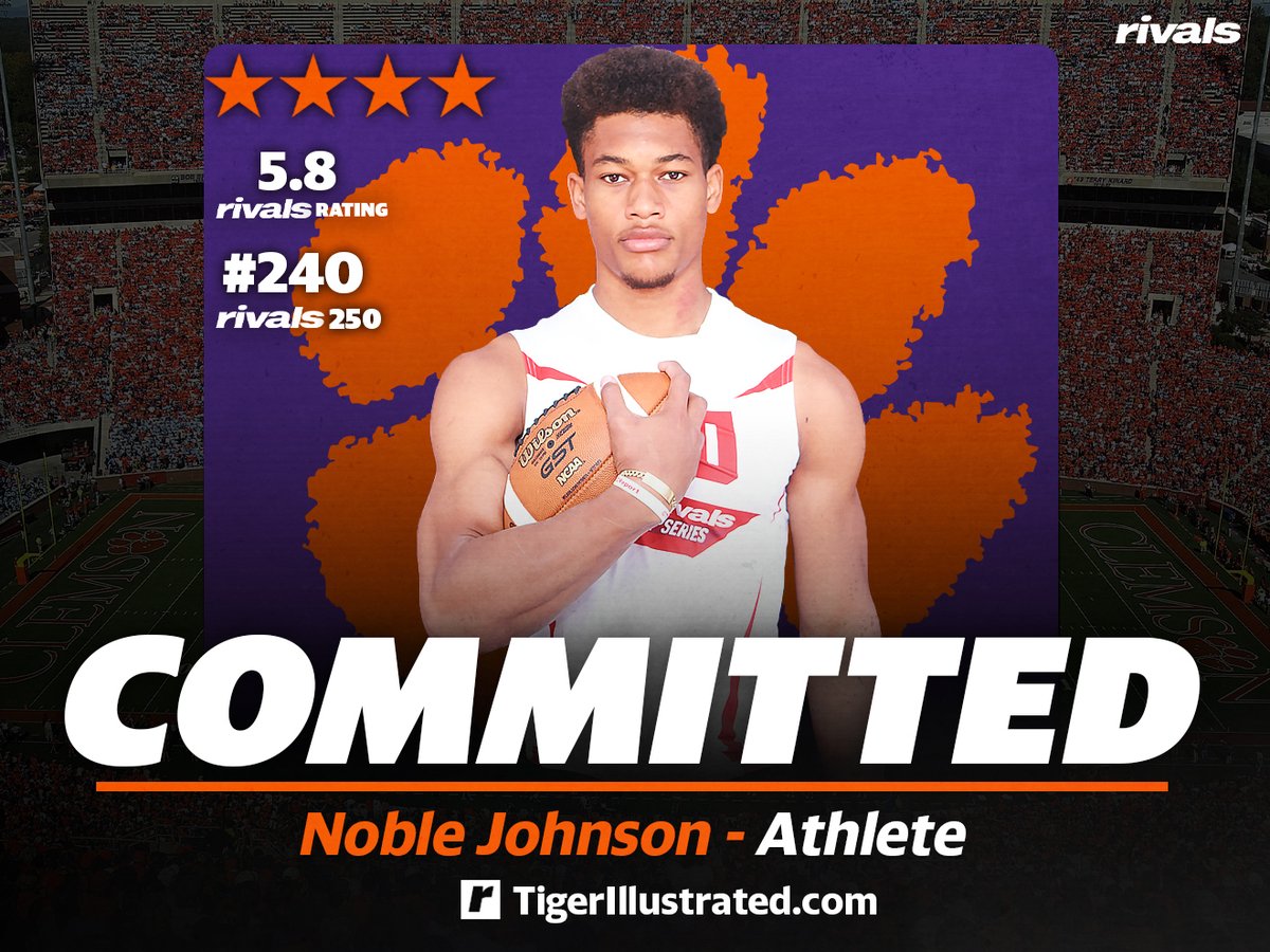 2023 4* WR Noble Johnson commits to Clemson : r/CFB