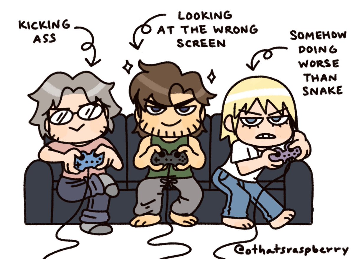 「mgs commission 07: Otacon, Snake, & Raiden gaming for Quinn 」maddie ...