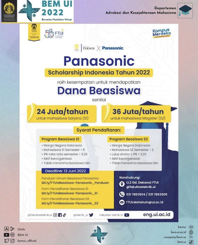 Adkesma BEM UI 2022 on Twitter: "Panasonic membuka kesempatan kalian ...