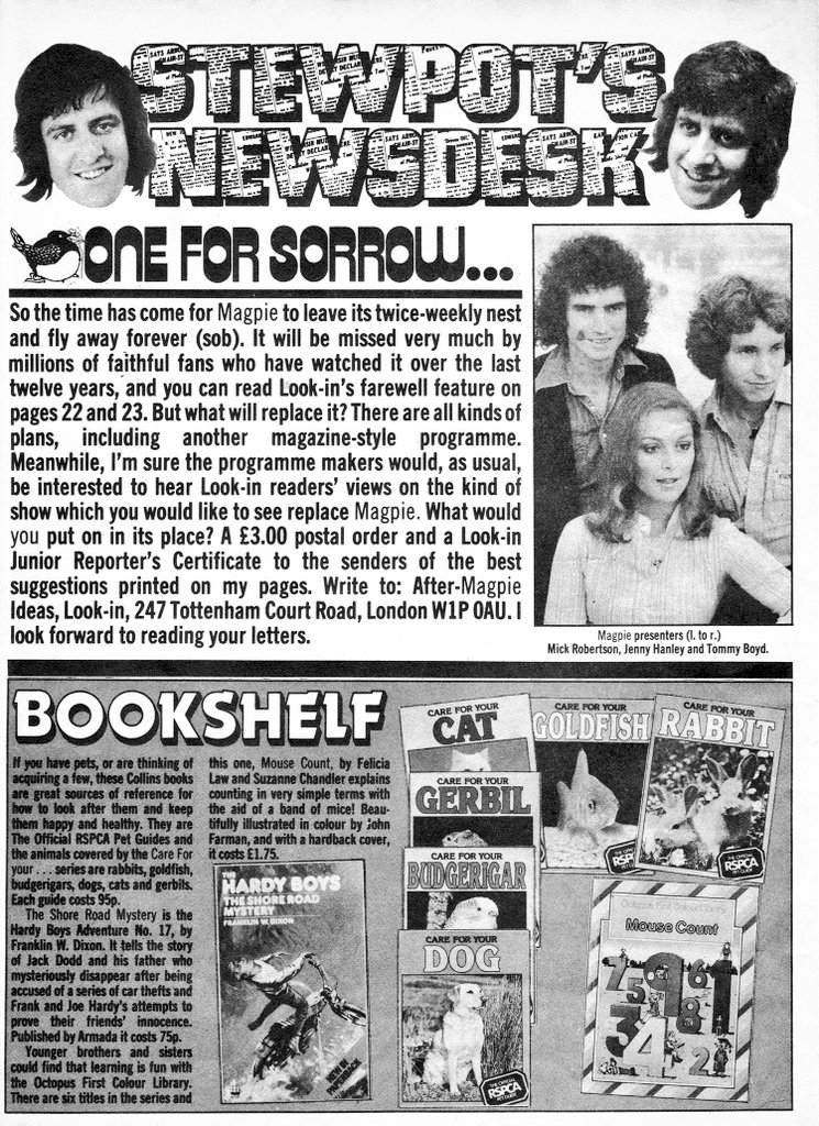 Graeme Wood on Twitter: "From June 1980 it's LOOK-IN! Kate Bush! Goodbye to Magpie! Benny Hill ...