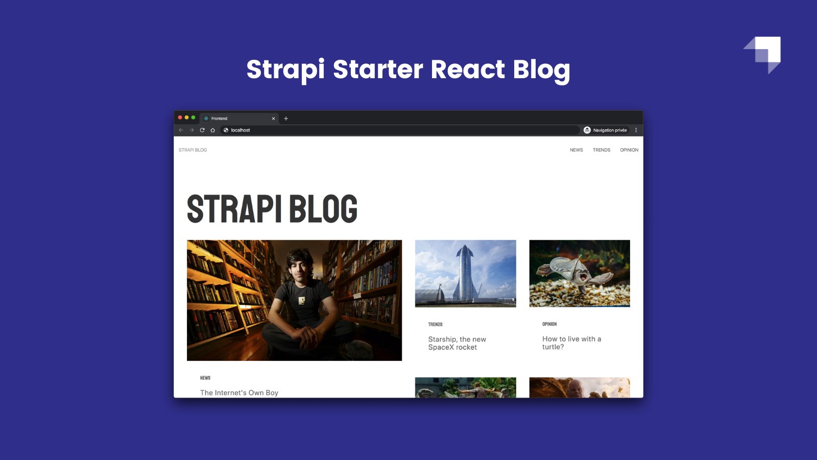 Strapi on Twitter: "Bootstrap a simple blog application using #React and #Strapi ⚡️ ️ ...