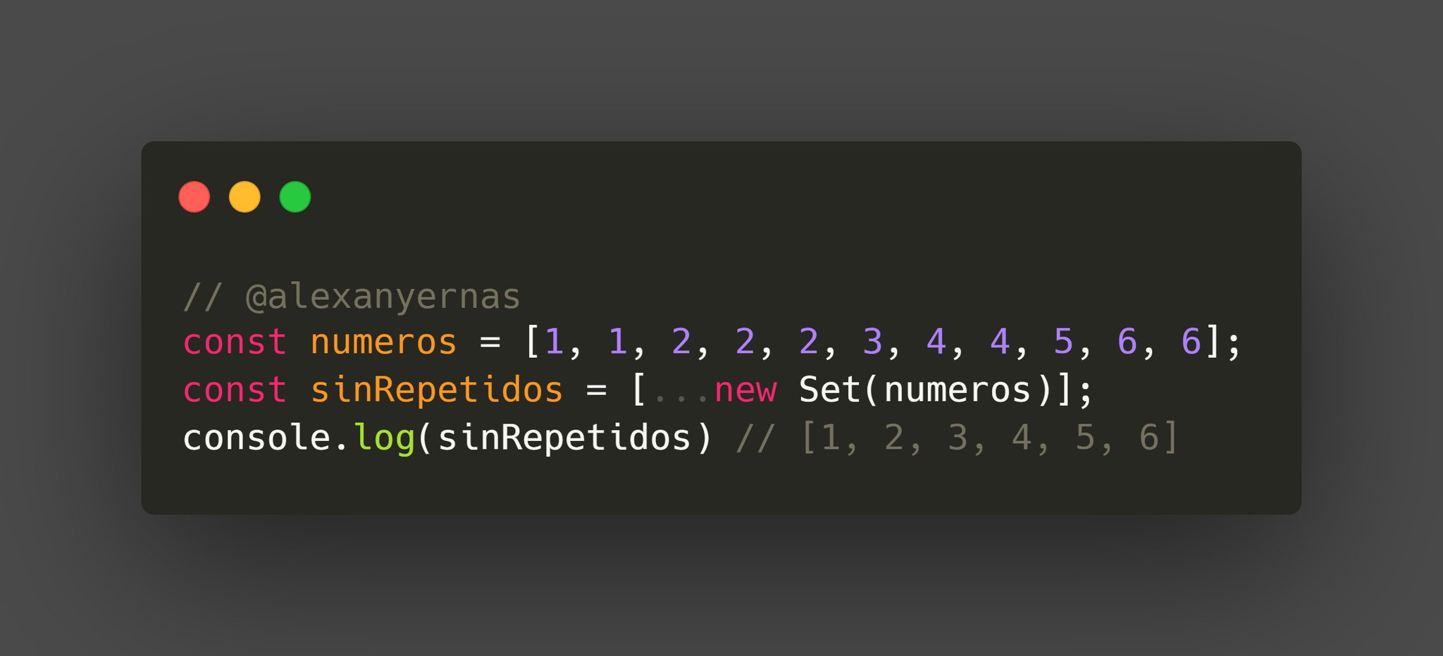 Alexanyer Naranjo ☕ on Twitter: "4️⃣ ELIMINAR VALORES REPETIDOS DE UN ARRAY https://t.co ...