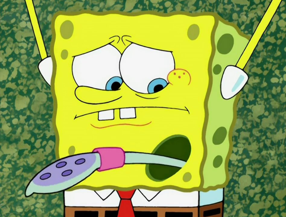 Spongebob Brushing His Hair