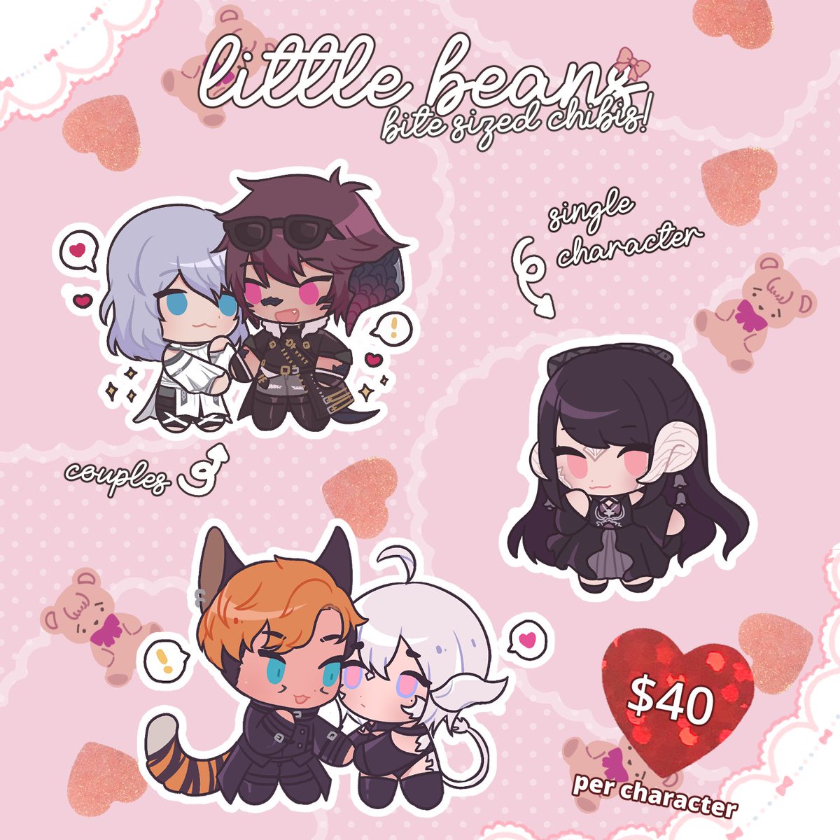 「🍒 little beans commissions open 🌙 💰 40 USD / character ac」𝙖𝙧𝙞𝙨𝙖 🐱🍒 ...