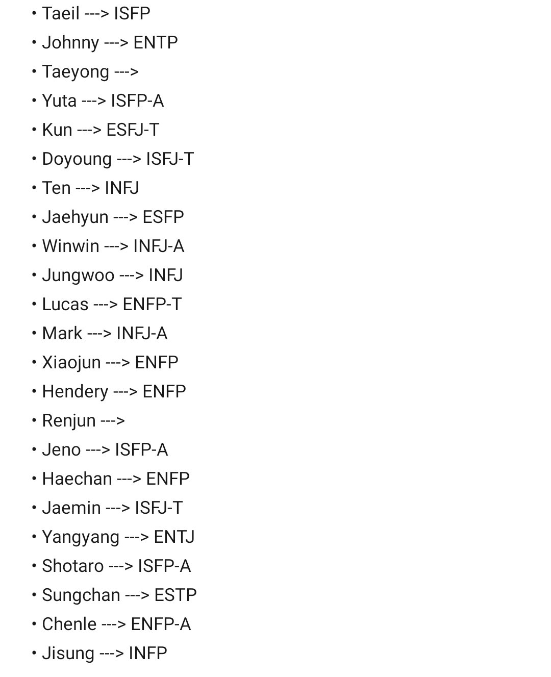 ًazh 🦋 on Twitter: " Updated NCT MBTI Result https://t.co/cDHIHeLxb1" / Twitter