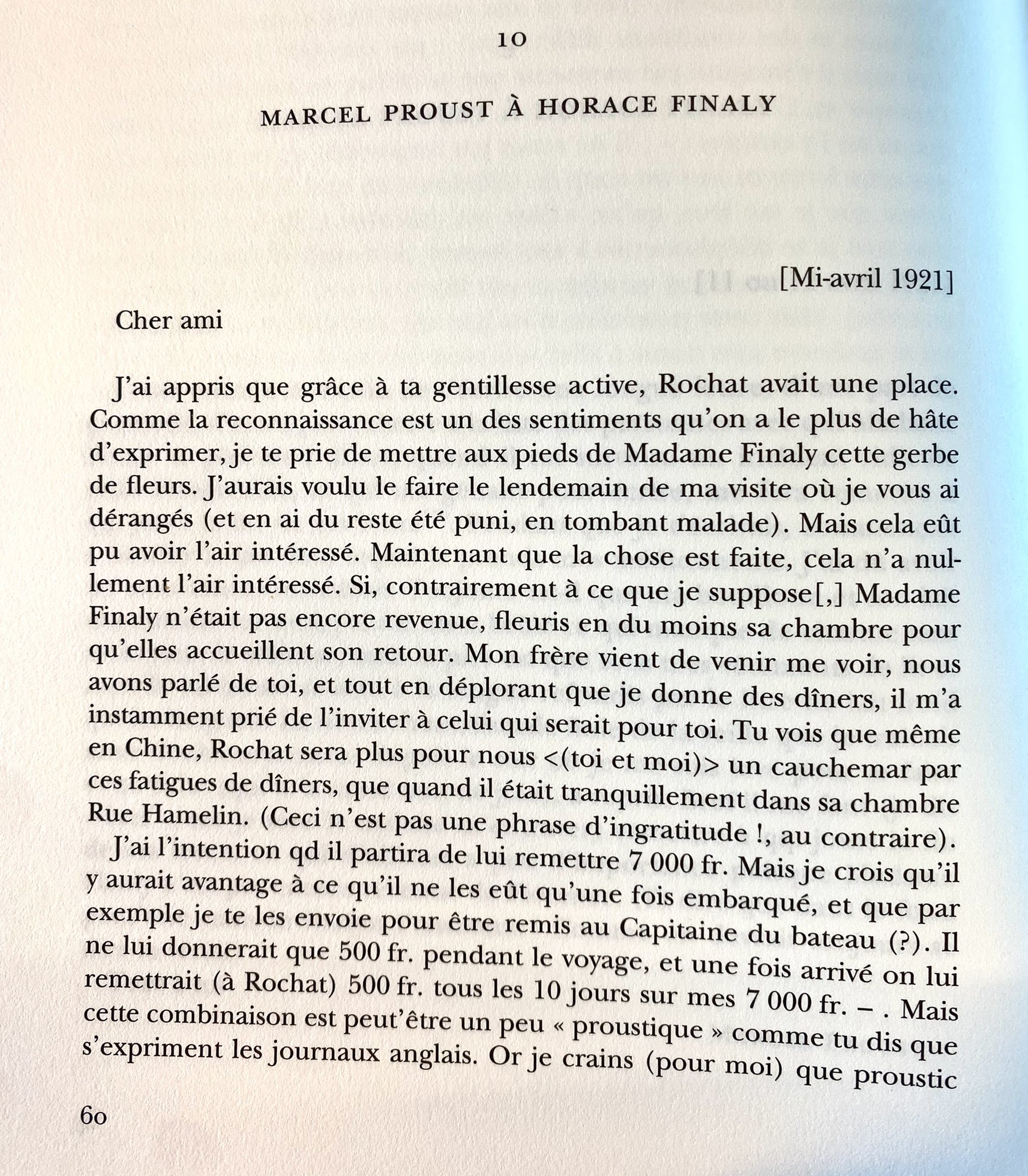 Jérôme Bastianelli on Twitter: "#VendrediLecture Marcel Proust, Lettres à Horace Finaly ...