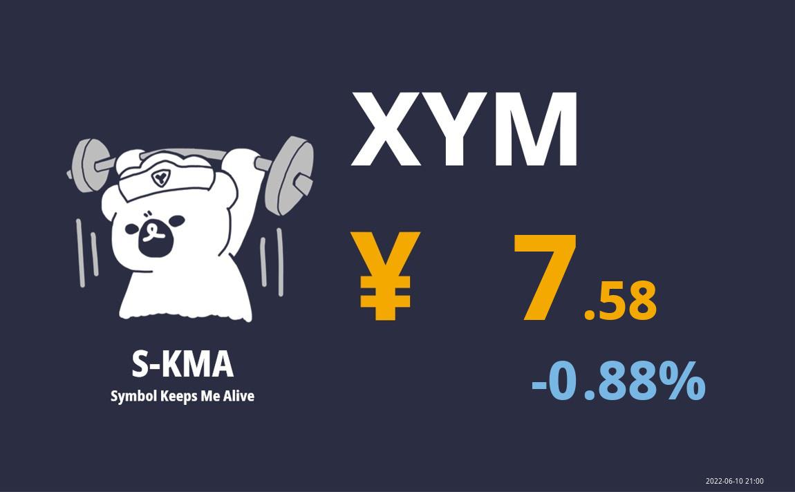 えすくまくん ver. 2.0.0 on Twitter: "【Today's XYM】 XYM/JPY：7.58 XYM/USDT：0.0563 USD/JPY：133.95 2022-06 ...