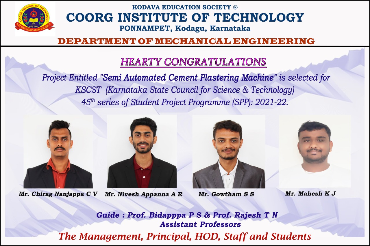 COORG INSTITUTE OF TECHNOLOGY on Twitter: "Coorg institute of technology, we congratulate you ...