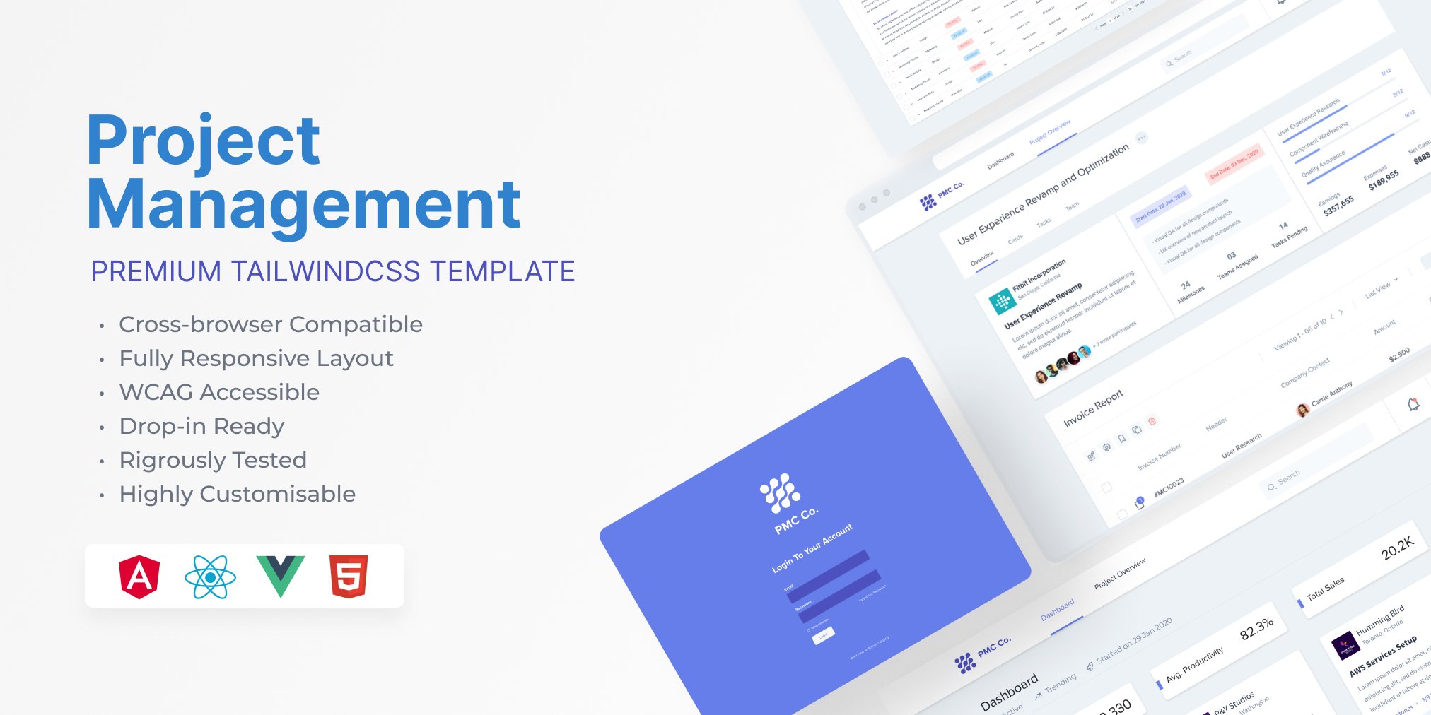 Tailwind Ui Kit On Twitter Know Your Team Progress With Project Management Template Made With
