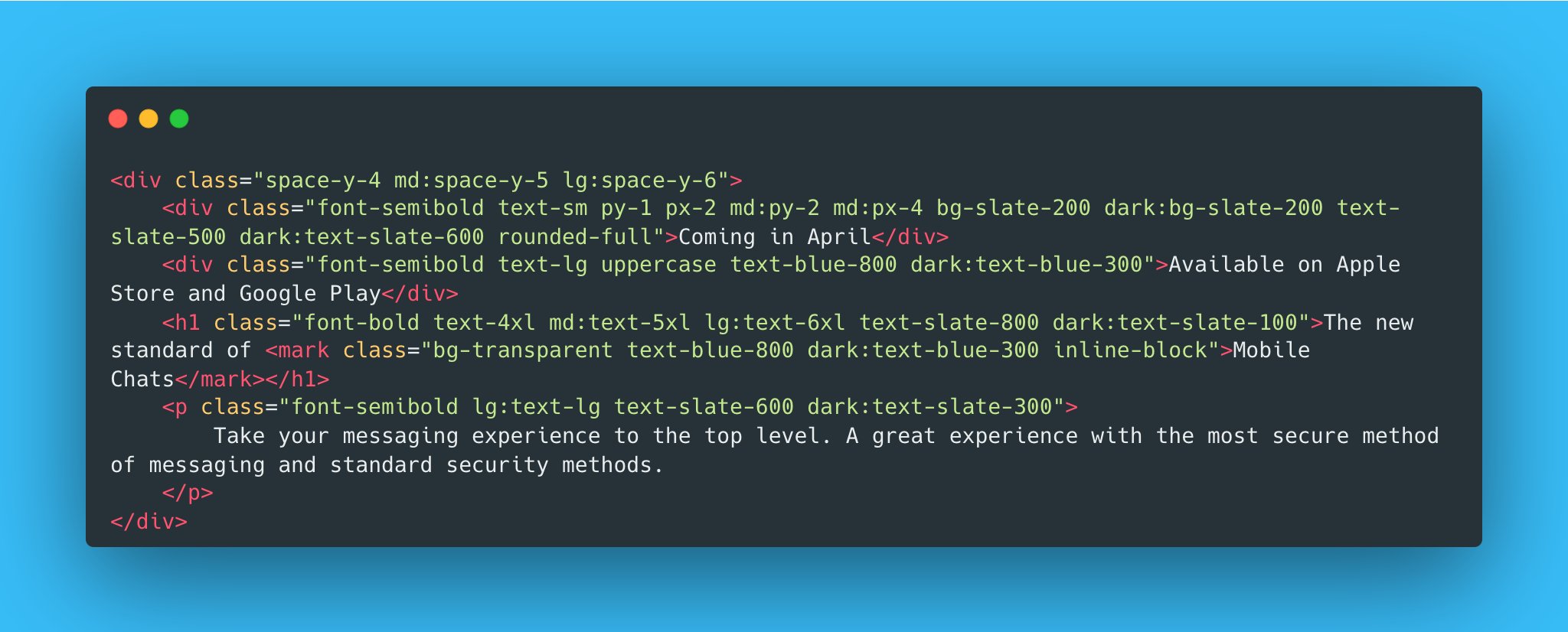ruanyf on Twitter: "用了 Tailwind CSS，网页源码的可读性就很差（下图），甚至有点恶心。 但是，它有一个最大的优点，就是特别合适用于组件。用在 React 组件 ...