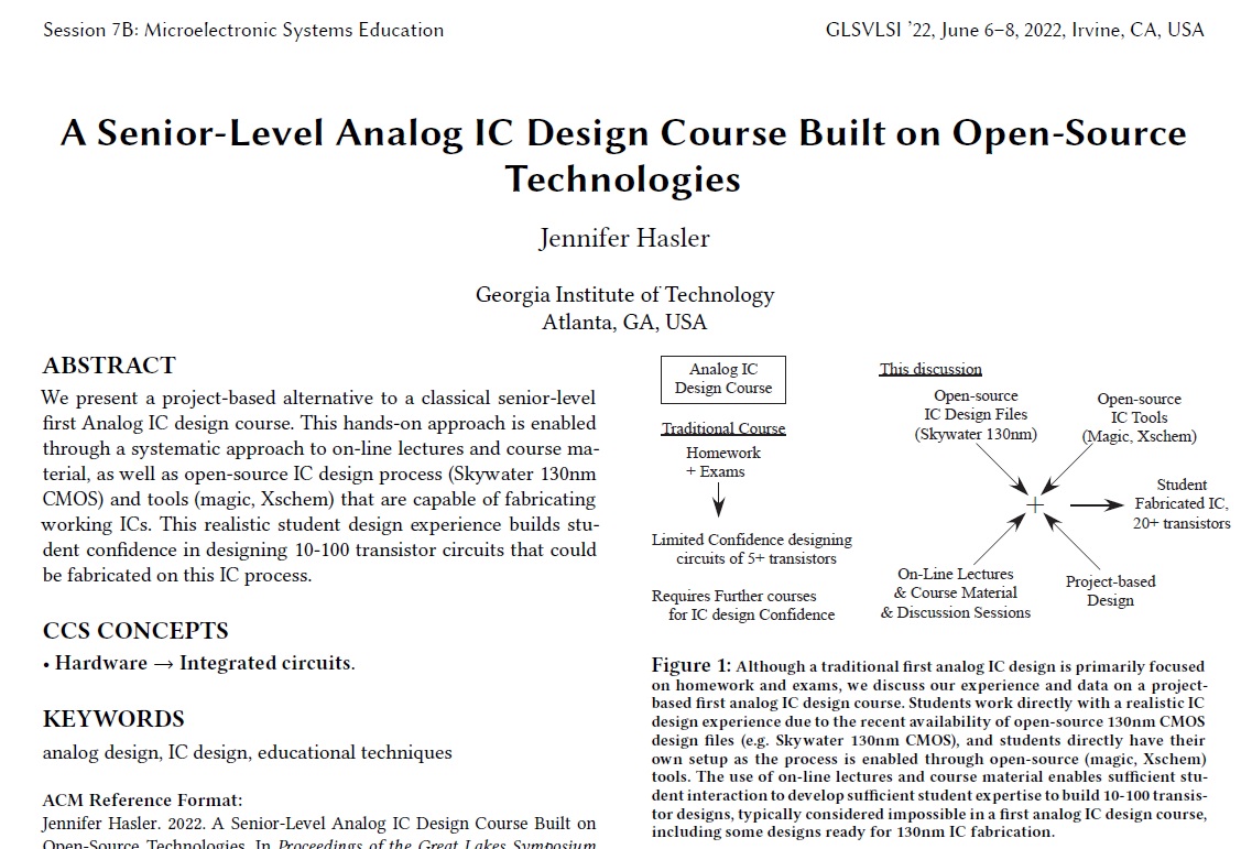 OGAWA, Tadashi on Twitter: "=> "A Senior-Level Analog IC Design Course built on Open-Source ...