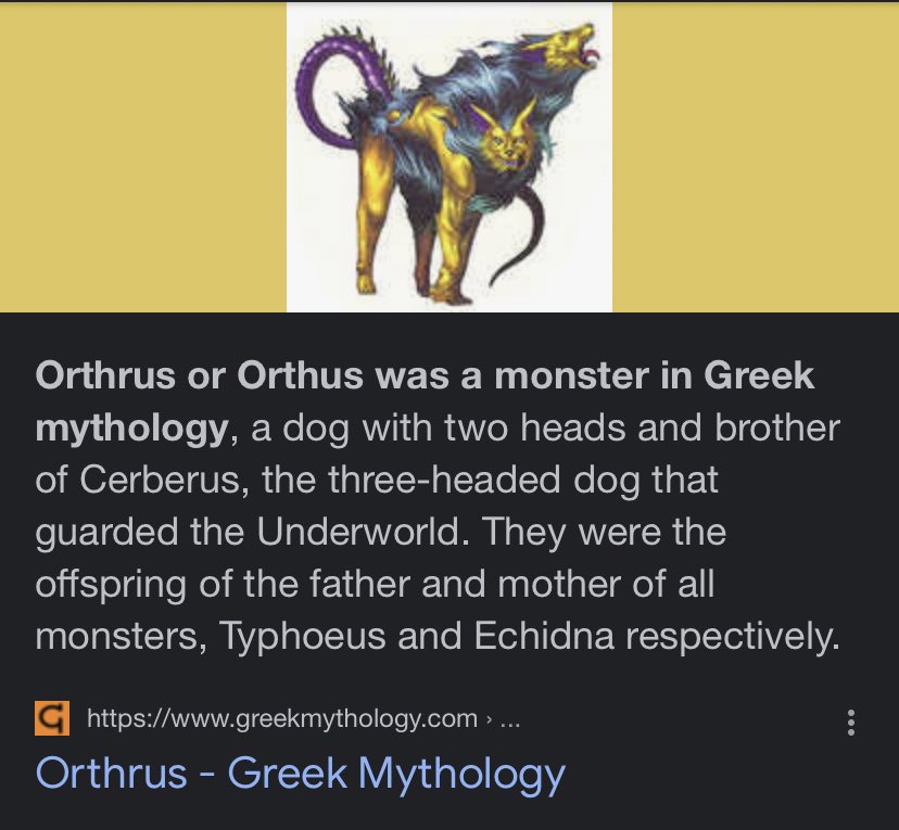 Orthrus Greek Mythology