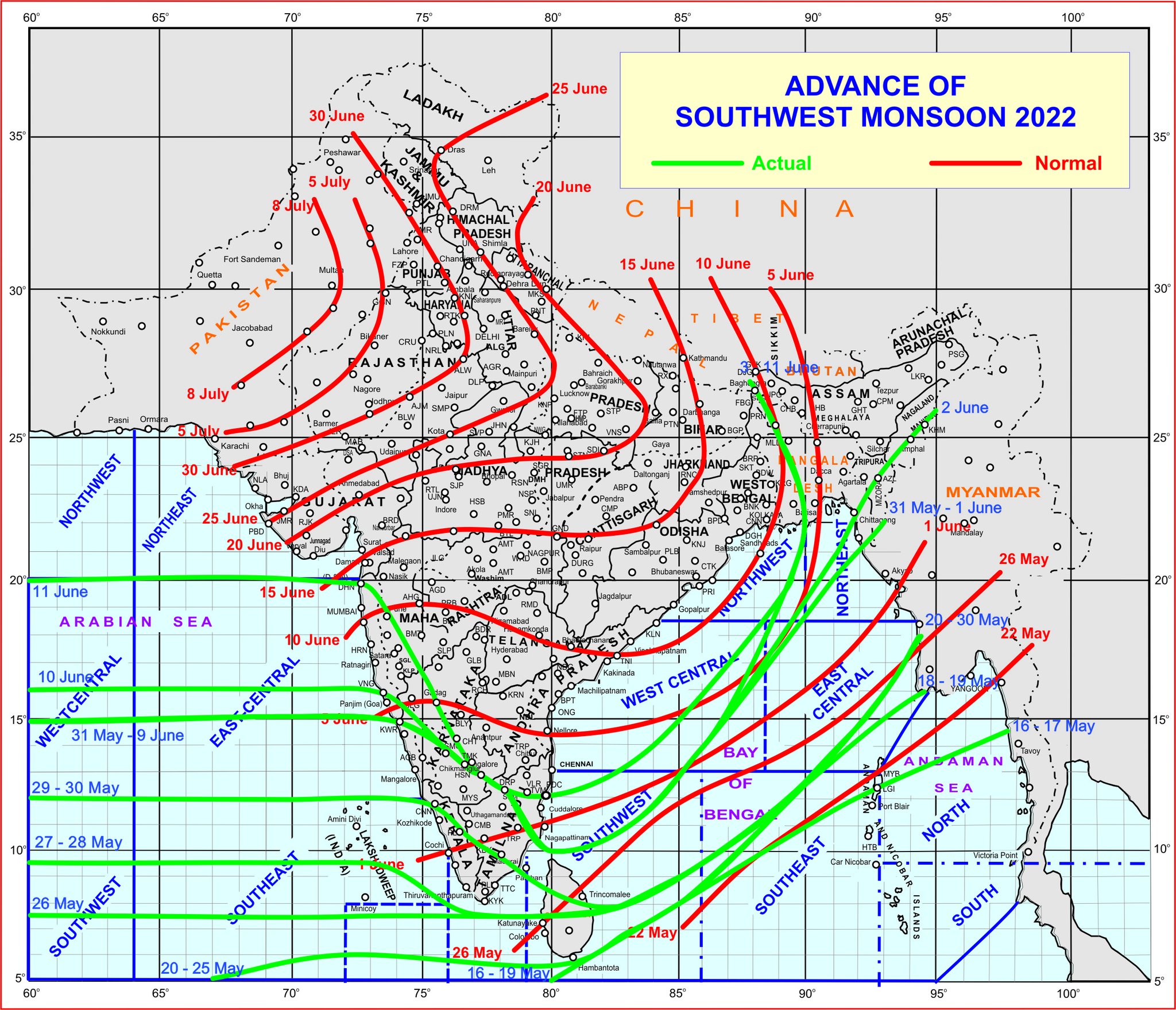 India Meteorological Department on Twitter: "Advancement of Southwest Monsoon: Southwest Monsoon ...