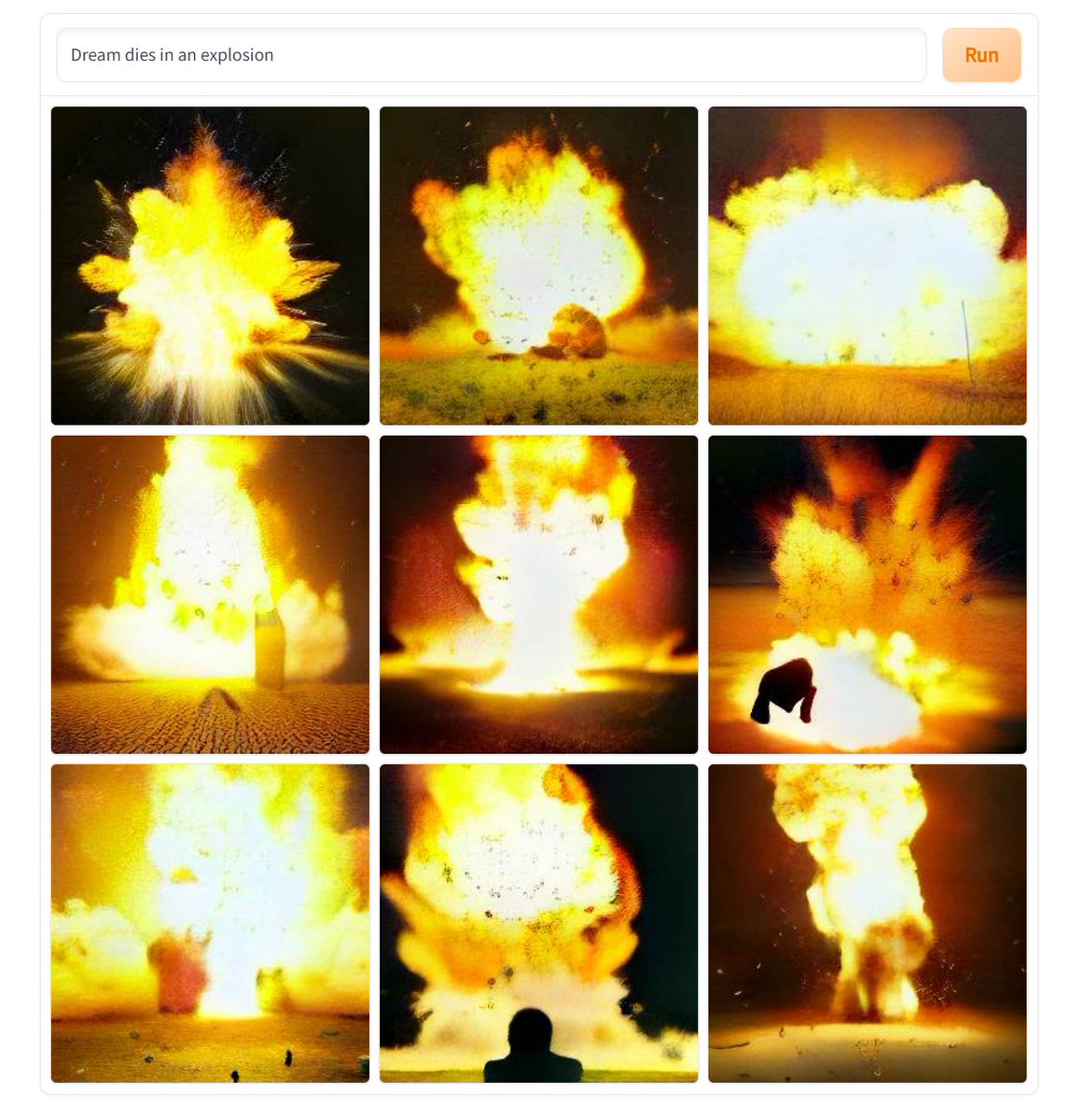 Dream dies in an explosion : r/weirddalle