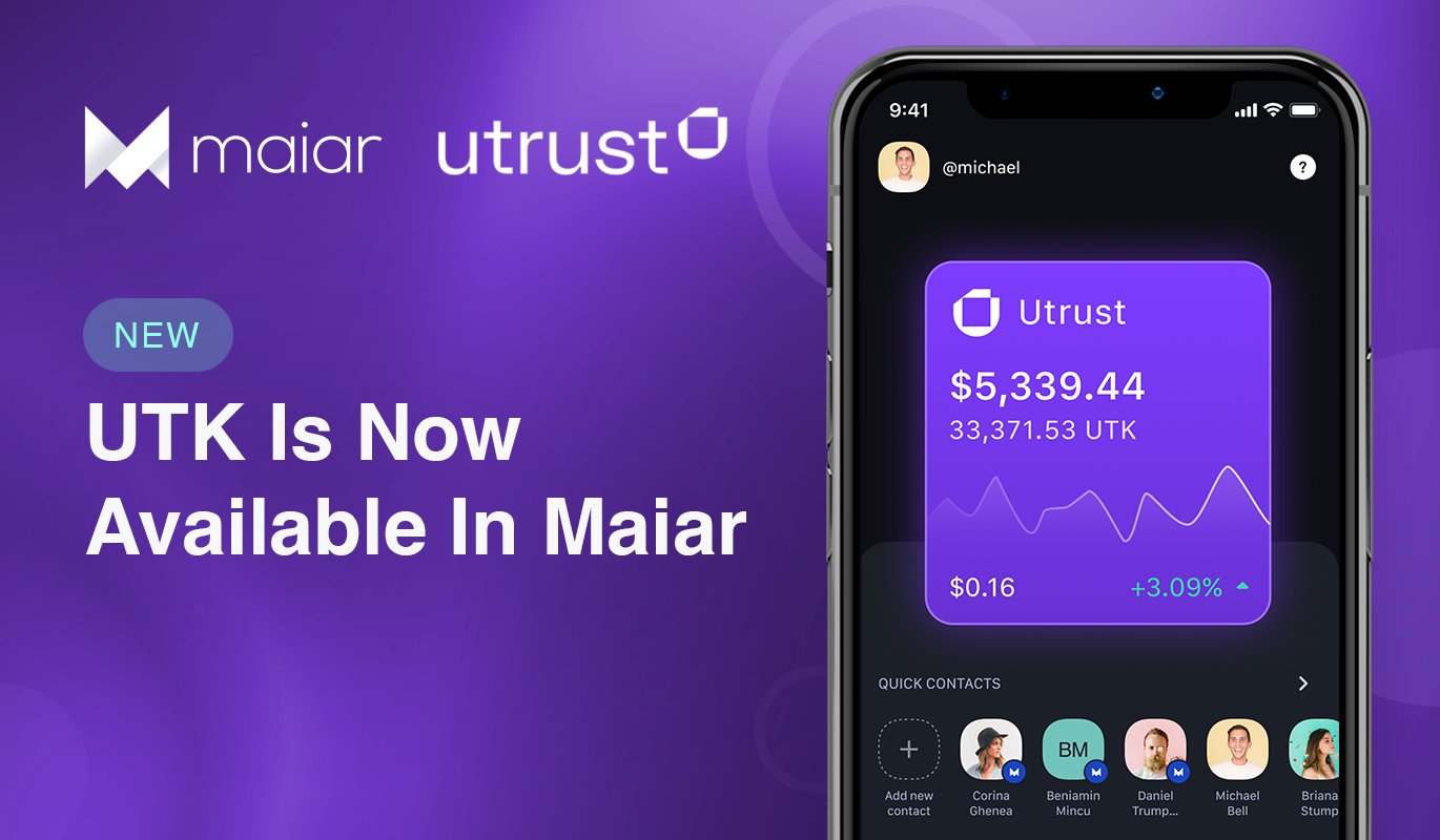 Maiar: Crypto & eGold Wallet on Twitter: "Web3 Payments engage: $UTK is now available in the ...
