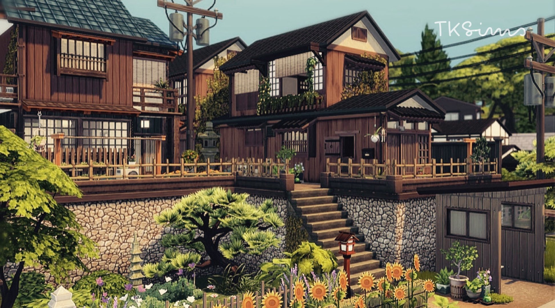Japanese House Sims 4 Old Japanese House + 4 Gardens By