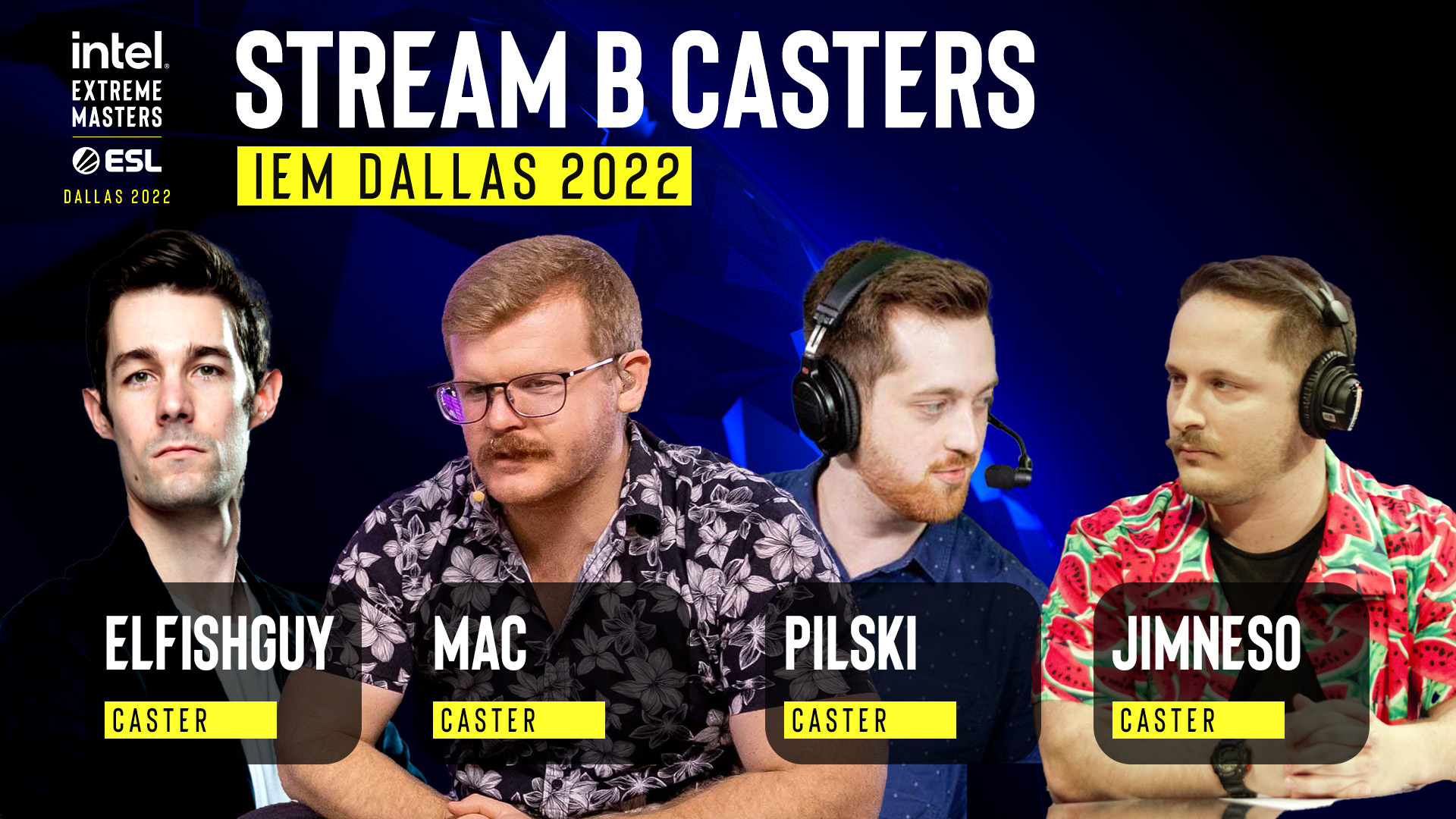 ESL Counter-Strike on Twitter: "The B stream will be taken care of by 👇 @Elfishguy @MacMate ...