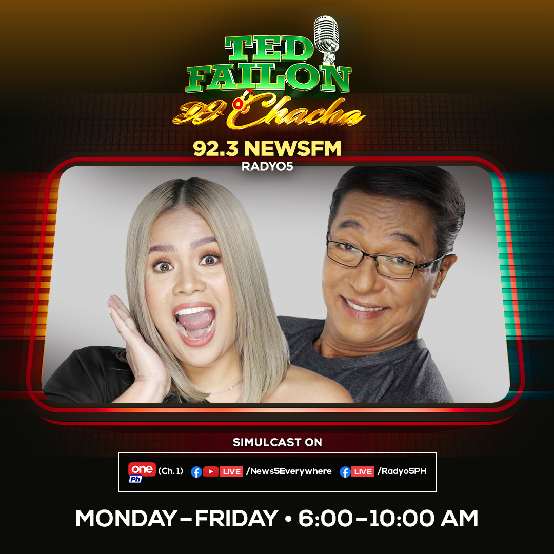 News5 on Twitter: "Samahan sina Ted Failon at DJ Chacha para sa masaya at makabuluhang balitaan ...