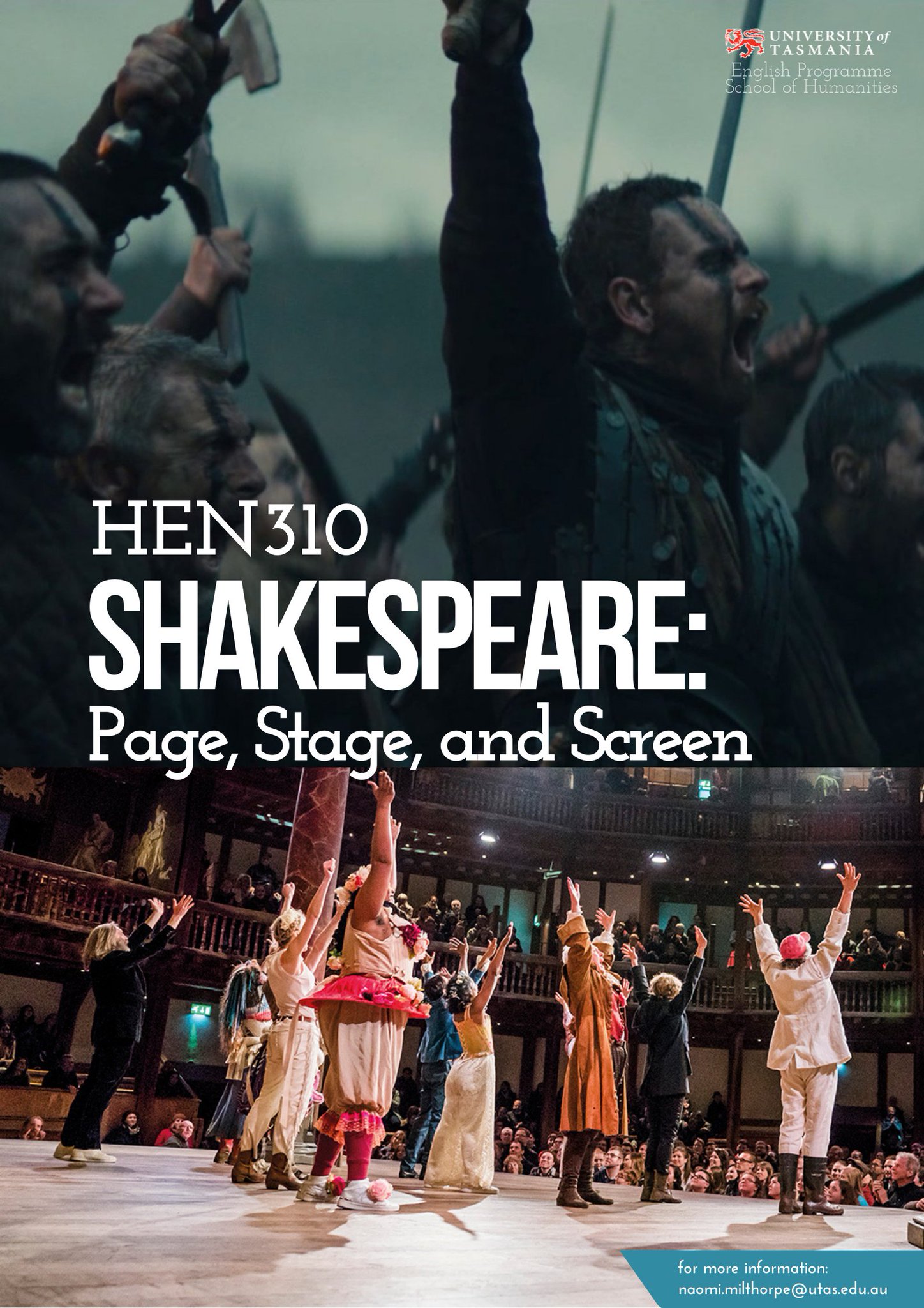 English at UTAS on Twitter: "Shakespeare: Page, Stage, and Screen. Four ...