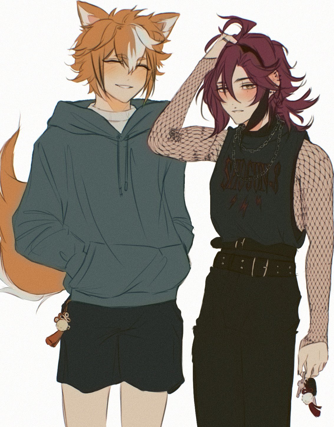 Pixel Timmy | Timmy on Twitter: "RT @ri_oonn: more of modern au #gorou #heizou #原神 (i imagine ...