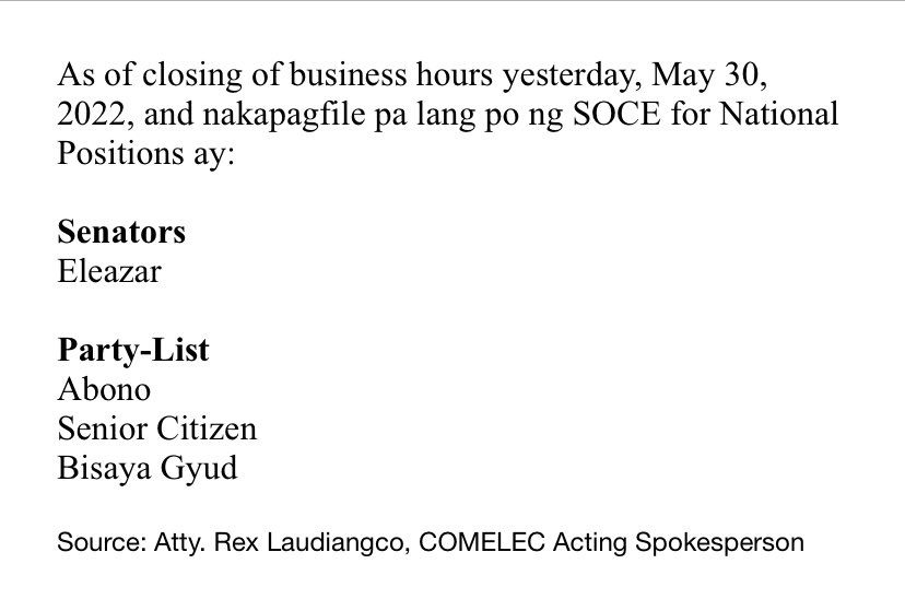 ONE News PH On Twitter COMELEC Says Only A Few Candidates For The one-news-ph-on-twitter-comelec-says-only-a-few-candidates-for-the