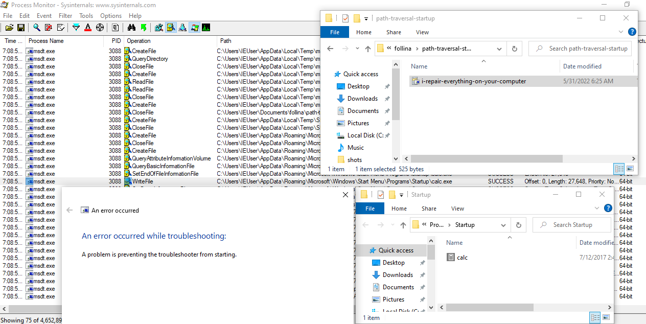 j00sean on Twitter: "This is another interesting bug related to msdt (path traversal). Still ...