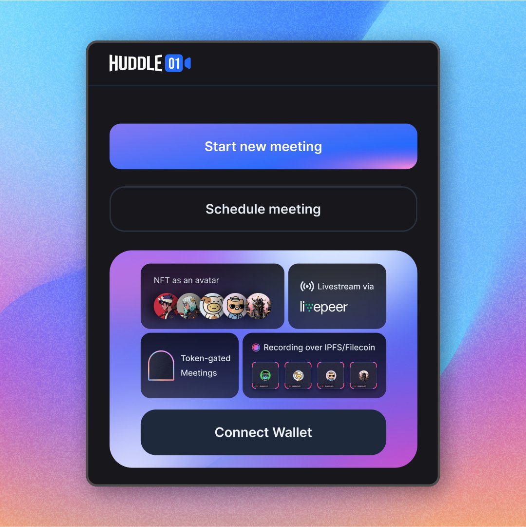 Huddle01 on Twitter: "⚡️Instantly start or schedule a meeting. Get a dedicated meeting room that ...