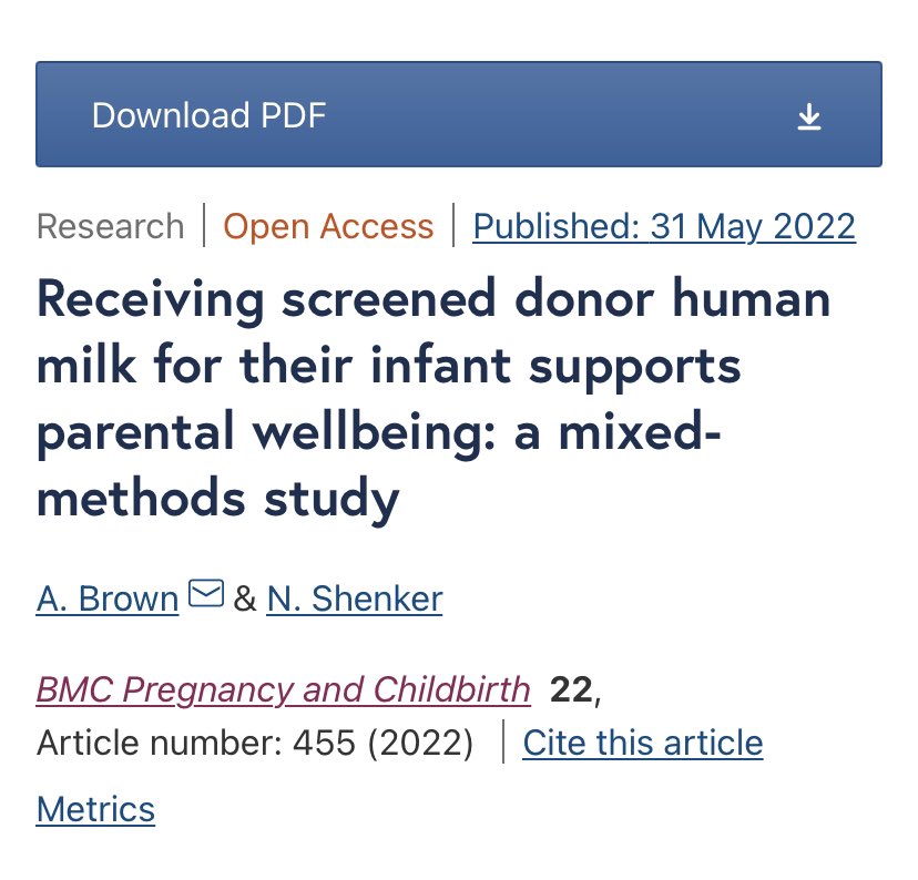 Prof Amy Brown 🕷🤱🐘 on Twitter: "We asked parents who received screened donor milk for their baby ...