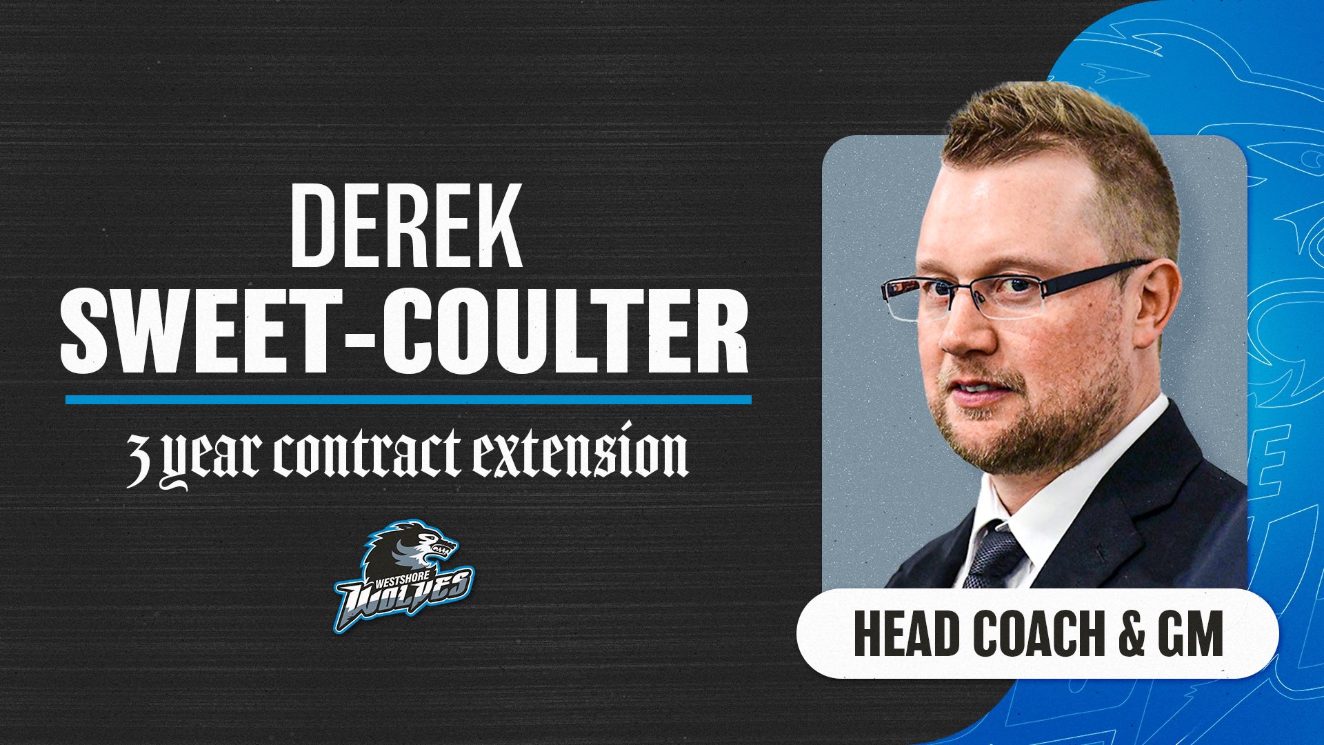 Westshore Wolves on Twitter: "Wolves sign Head Coach and GM Derek Sweet-Coulter to 3 year ...