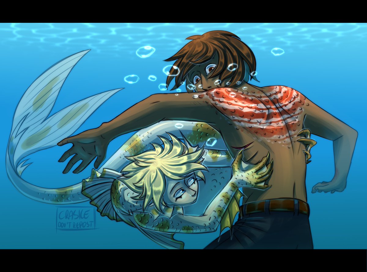 mermaid au] even if the hybrid gills wo」| craske🌙の漫画