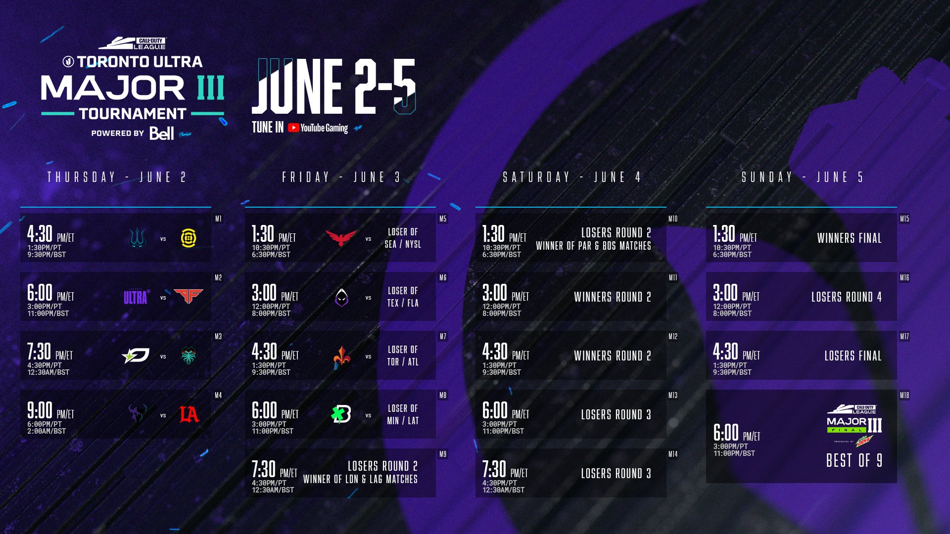 2022 Call of Duty League Toronto Ultra Major 3: Schedule, Bracket ...