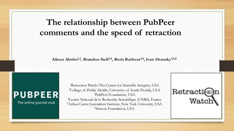 Retraction Watch on Twitter: "Are PubPeer comments related to the time it takes to retract a ...