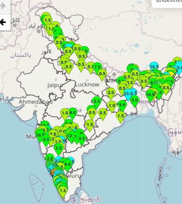 K S Hosalikar on Twitter: "1 Jun: Rainfall obs by IMD AWS network today morning indicate that ...