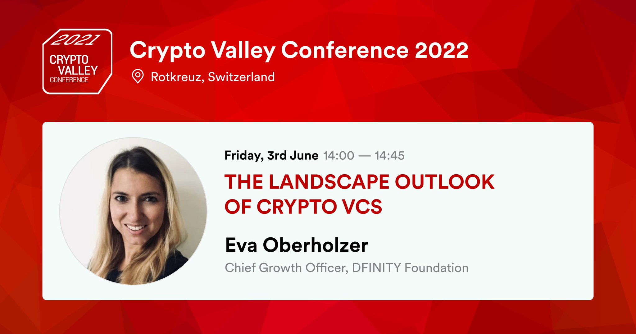 DFINITY on Twitter: "Eva Oberholzer, Chief Growth Officer, will speak about the landscape and ...