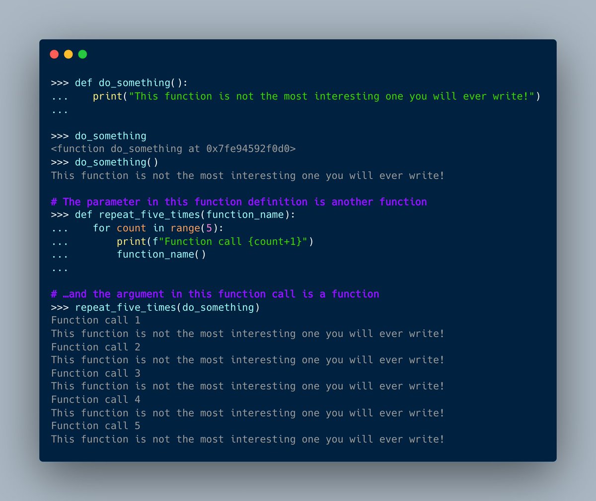 Using functions as arguments for other functions • 👆This is a common ...