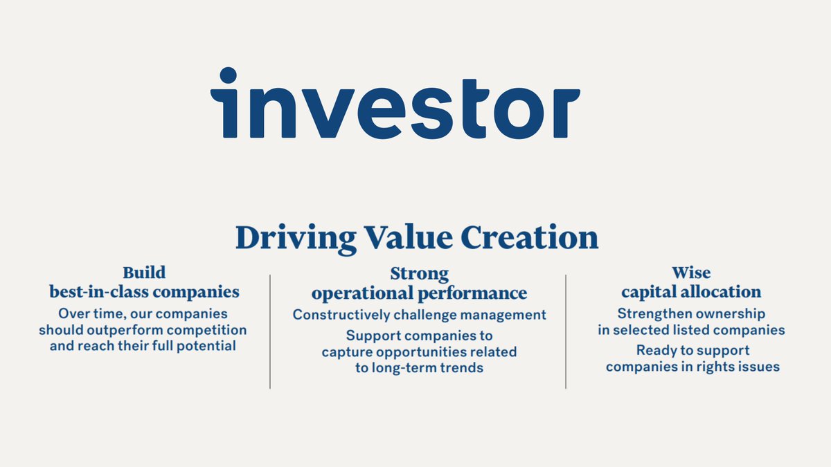 1/ Are you familiar with Investor AB? Founded in 1916 and by some ...
