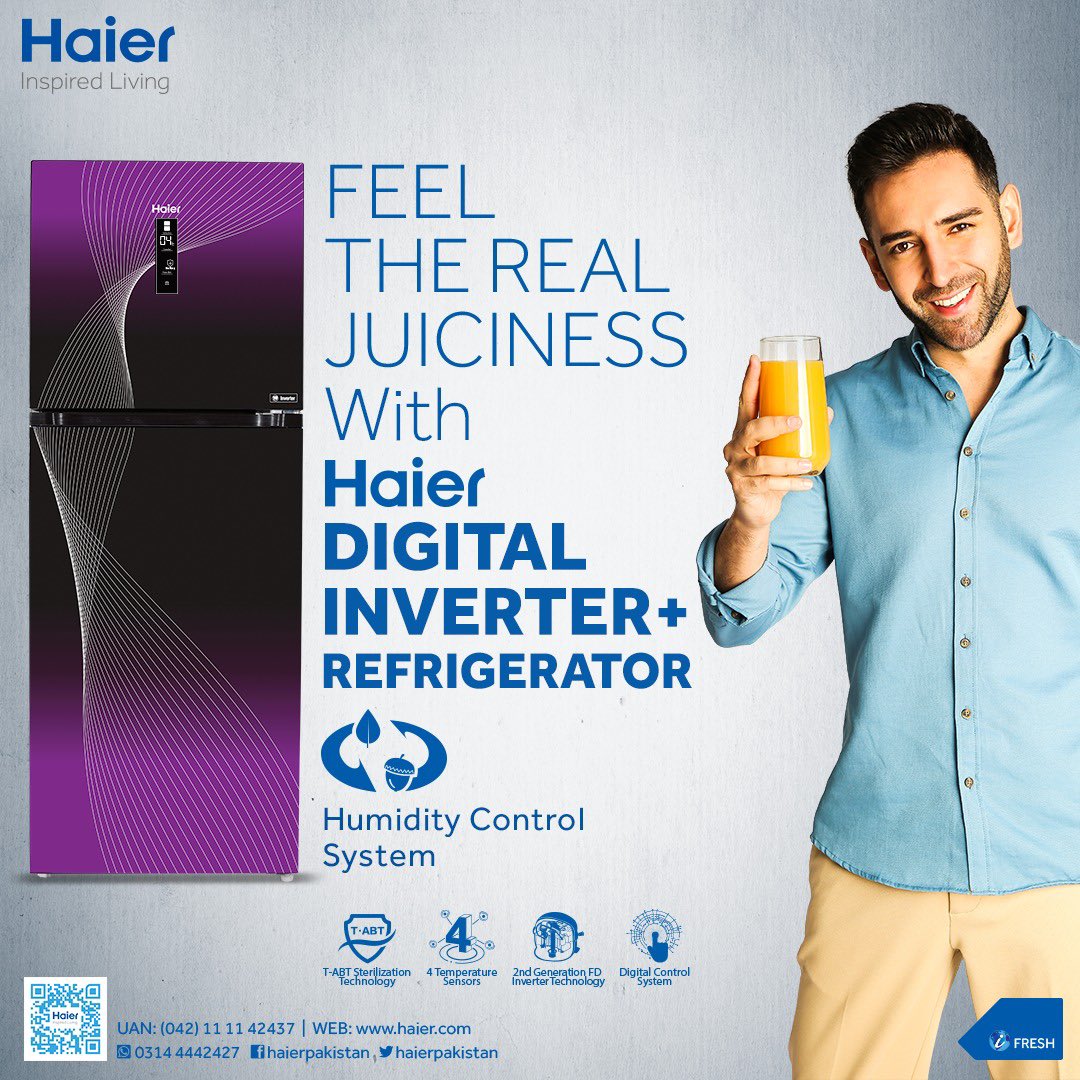 Haier Pakistan on Twitter: "Haier introduces the new Digital Inverter+ Refrigerator, with its 90 ...