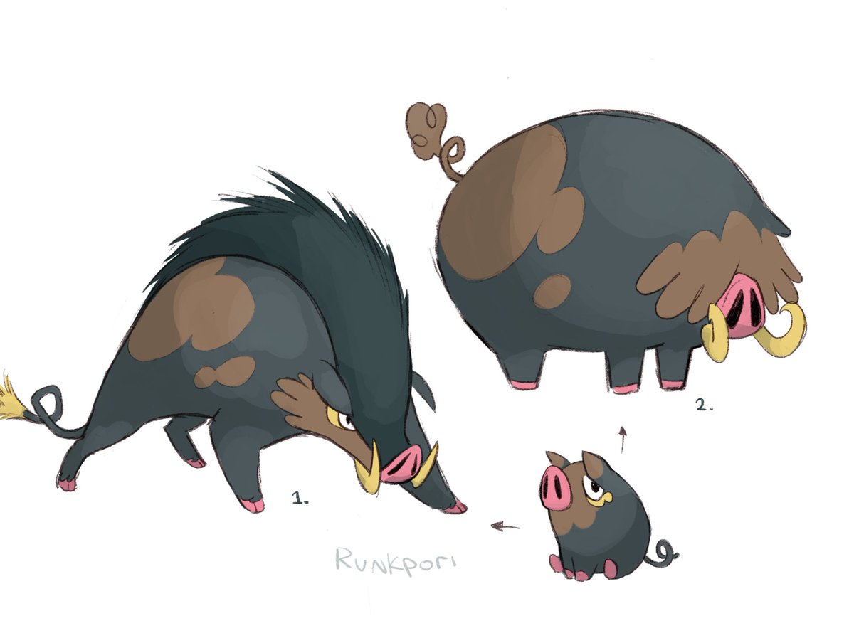 「some ideas for lechonk's evolution #Poke」|henry⌛️のイラスト