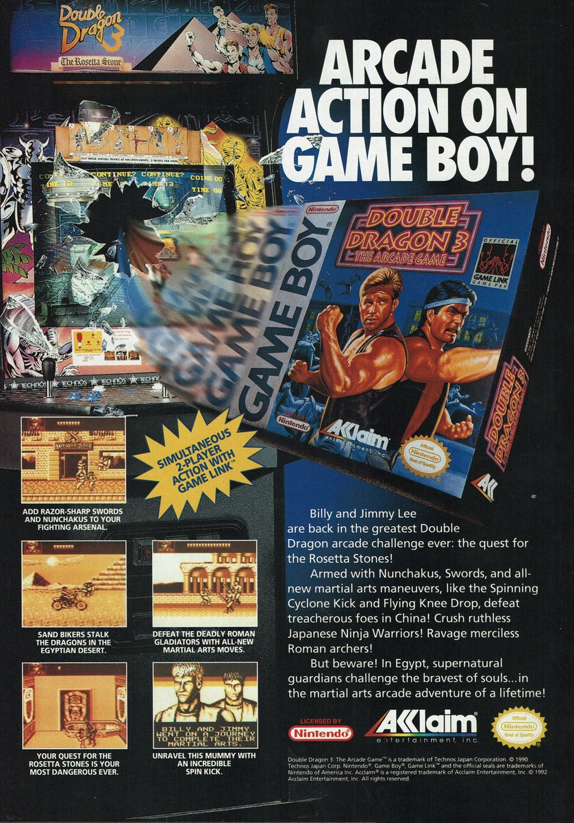 Double Dragon 3: The Arcade Game - Game Boy ad (1992). VideoGameArt ...
