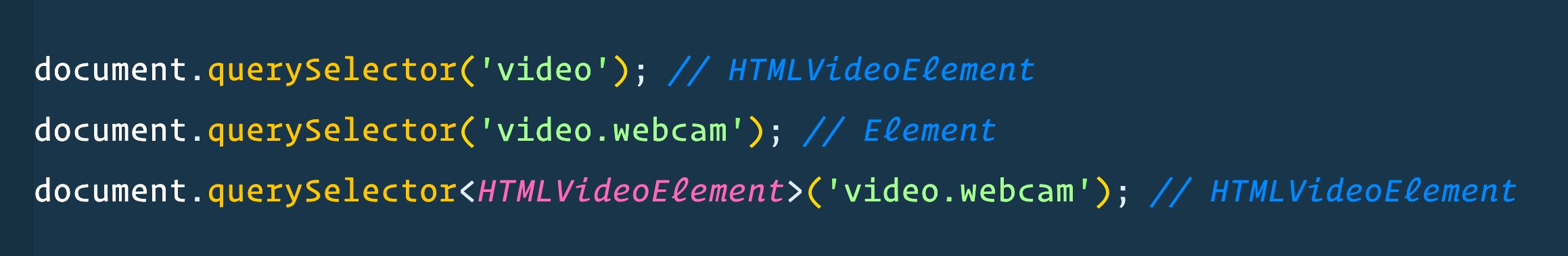 Wes Bos on Twitter: "Really wish TypeScript would infer the querySelector element type better ...