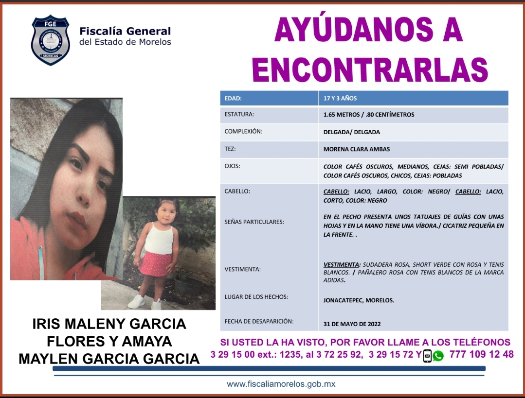 FISCALIA MORELOS on Twitter: "Solicitamos de su colaboración para localizar a IRIS MALENY GARCIA ...