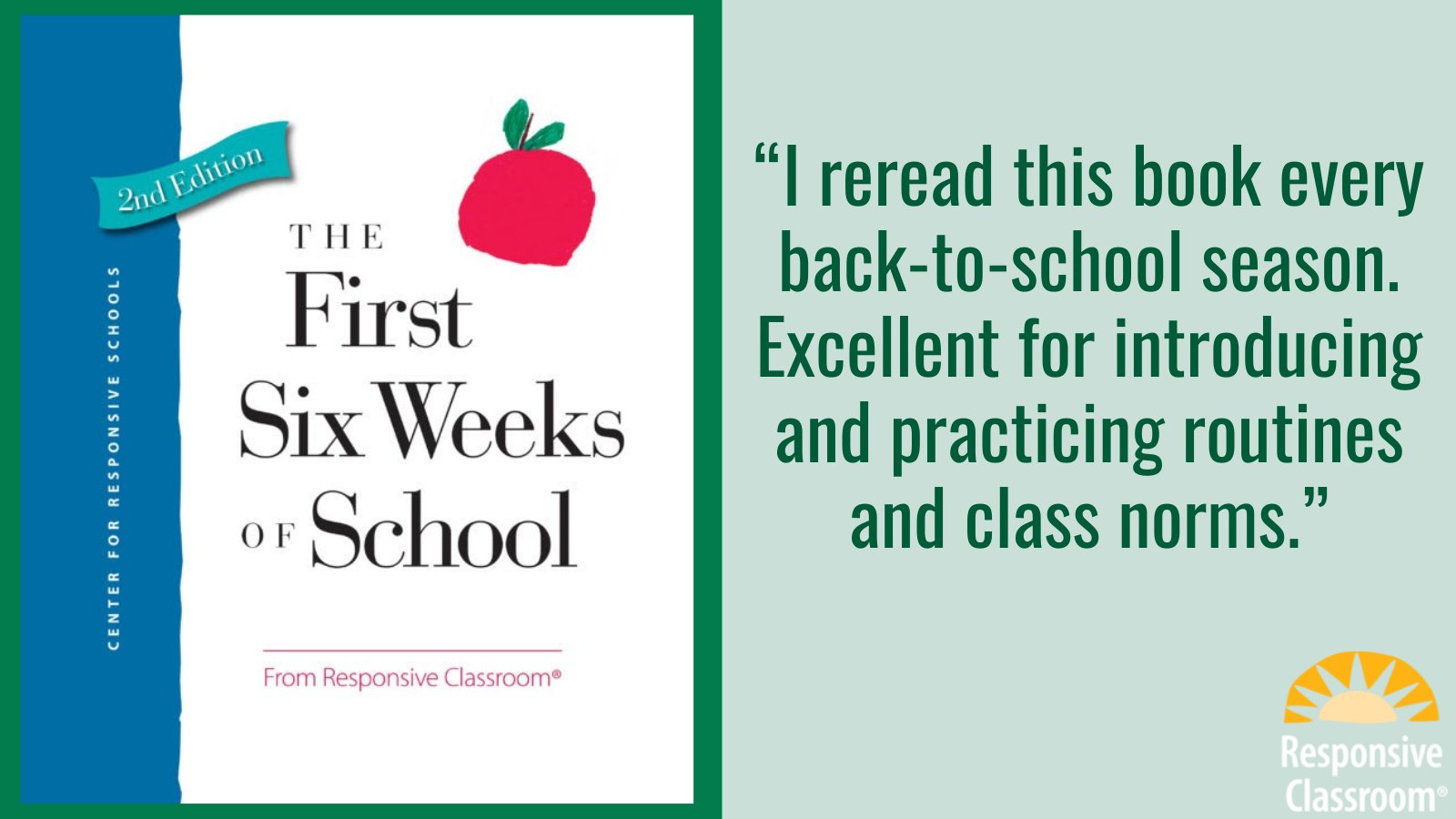 Responsive Classroom on Twitter: "The First Six Weeks of School will ...