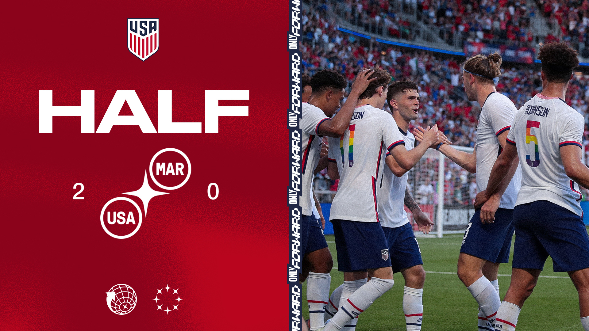 USMNT on Twitter: "After 45... 🇺🇸 USA 2 - 0 MAR 🇲🇦 #USAvMAR https://t.co/WuBb8EYzGT" / Twitter