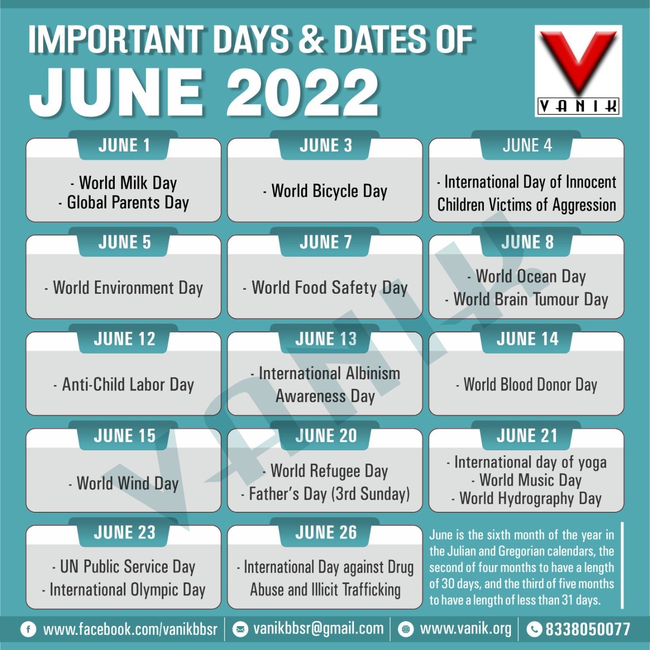 Month Of June Special Days