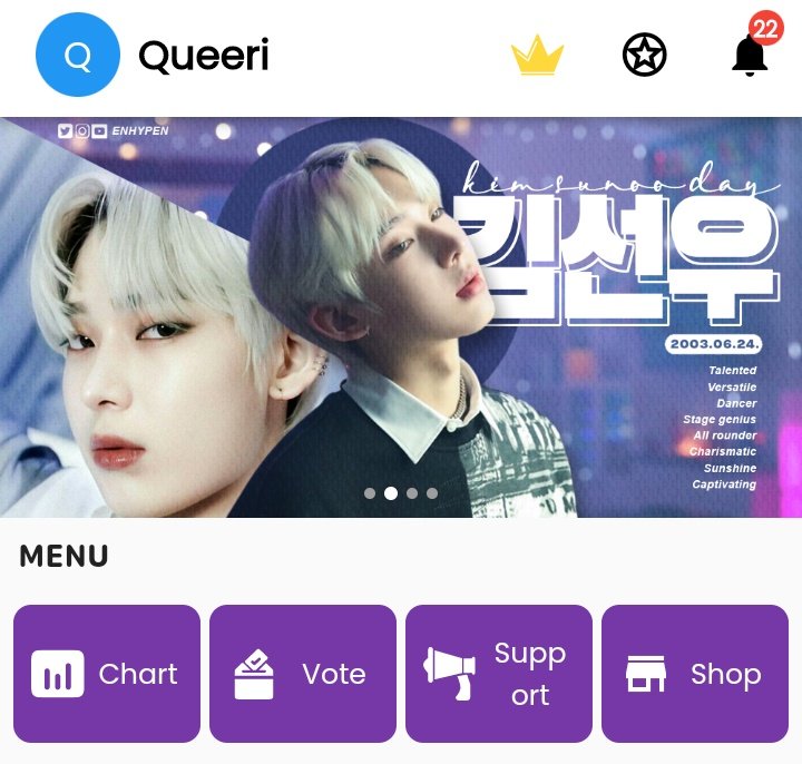 QueeRI on Twitter: "[AD Proof] 1st Winner - Star Born in June #SUNOO #ENHYPEN Ad Media : In-app ...