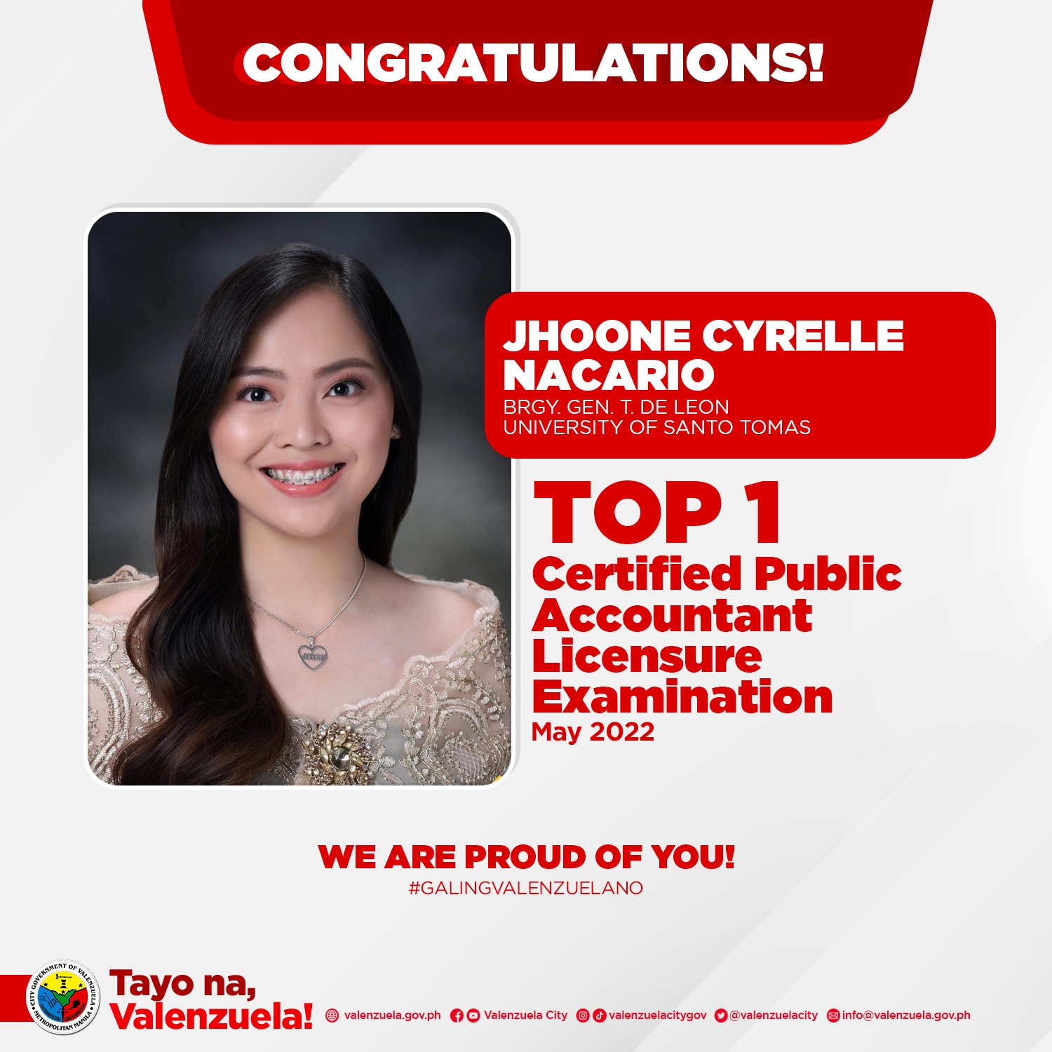 valenzuelacity on Twitter: "The CPA Licensure Examination top notcher is a Valenzuelano ...