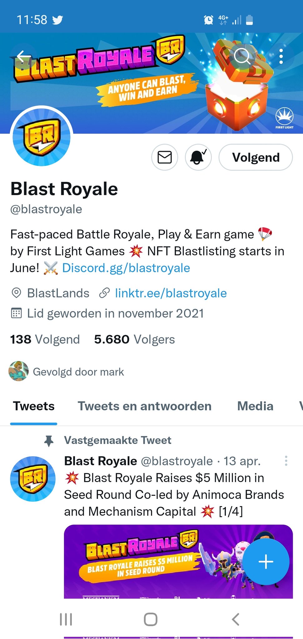 Danny Galjaard on Twitter: "@CryptoSavingExp @blastroyale Done https://t.co/PvcKxpfiJd" / Twitter