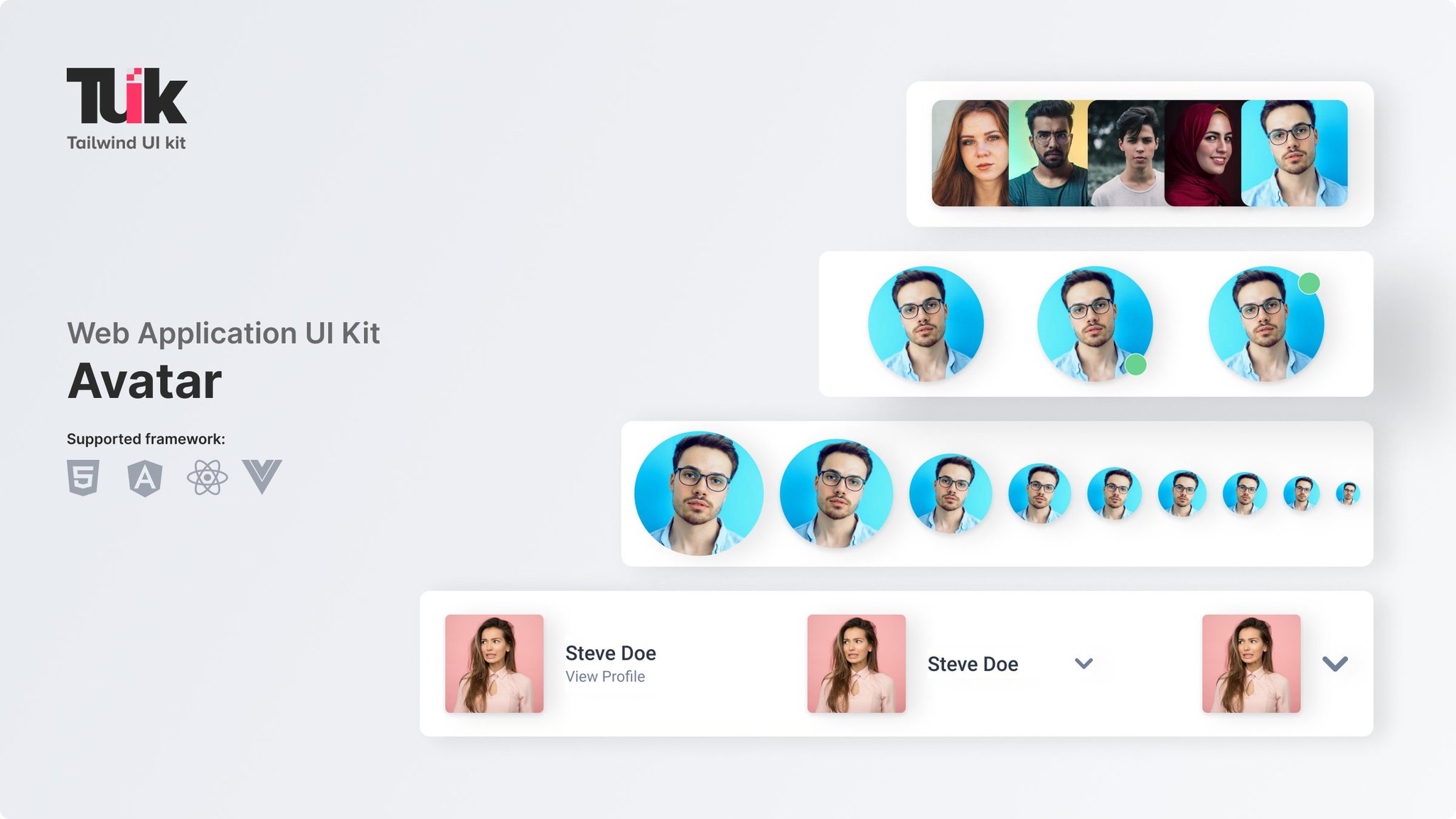 Tailwind UI Kit on Twitter: "Have your identity in digital space with Avatar component by # ...