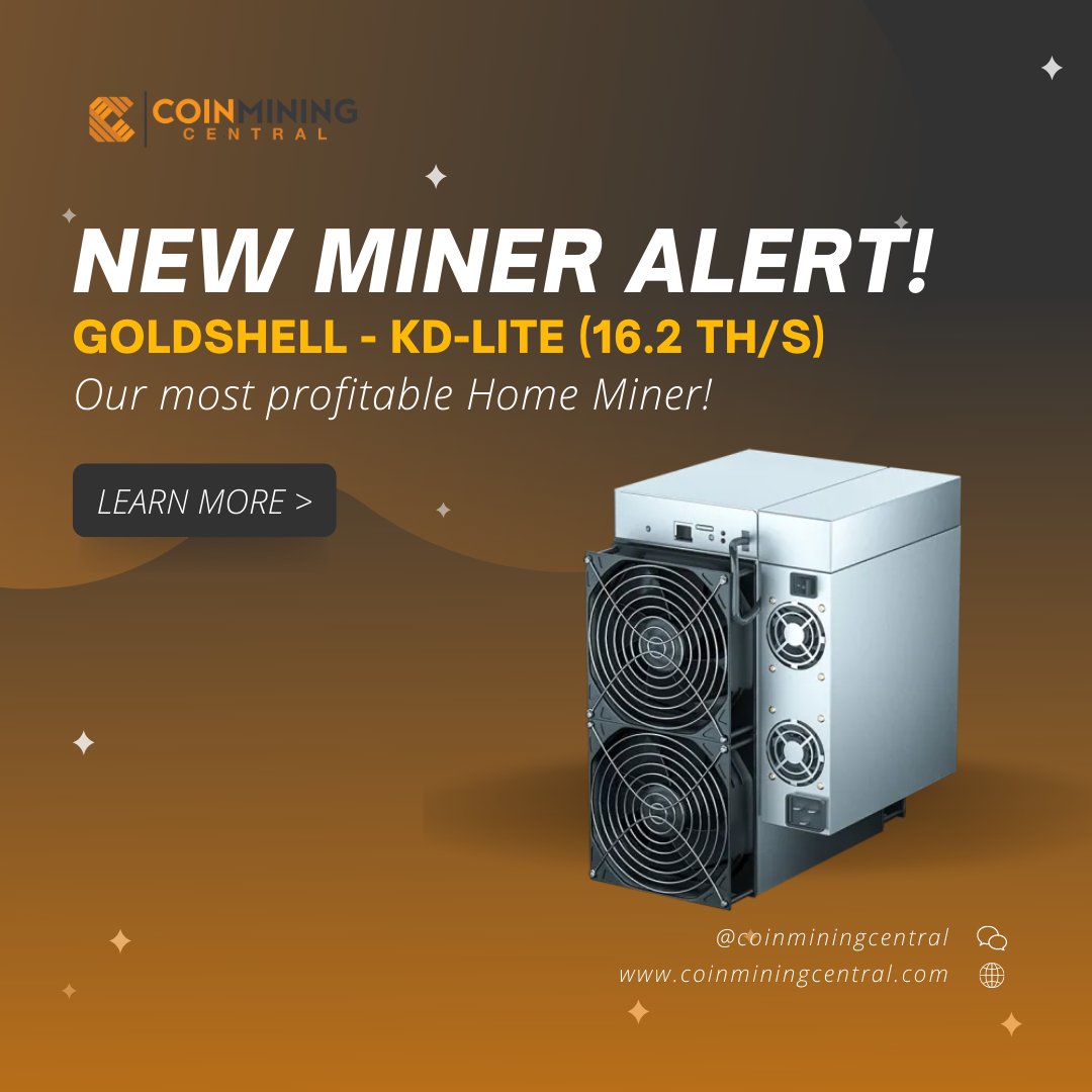 Coin Mining Central on Twitter: "💥 New Miner Alert! | Goldshell KD-LITE 💥 ONLY £7999.99! IN ...